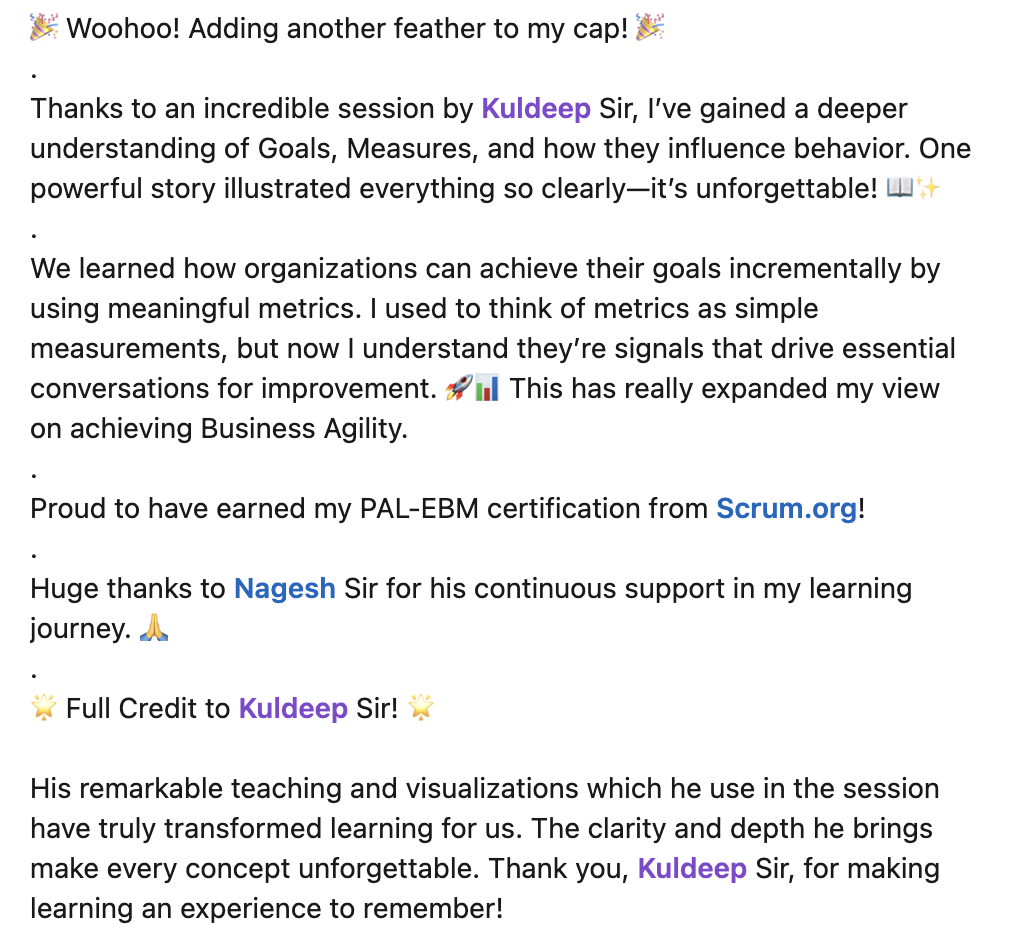Professional Agile Leadership - Evidence Based Management | Scrum.org